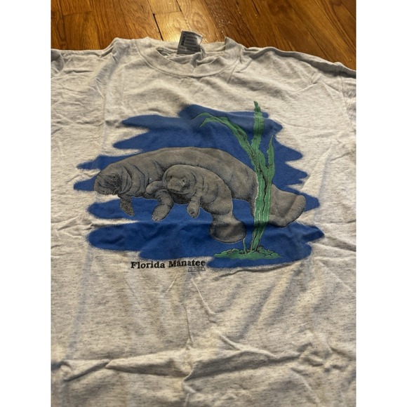 Shirts | Vintage Florida Manatee Oneita Grey Shirt Short Sleeves Adult ...